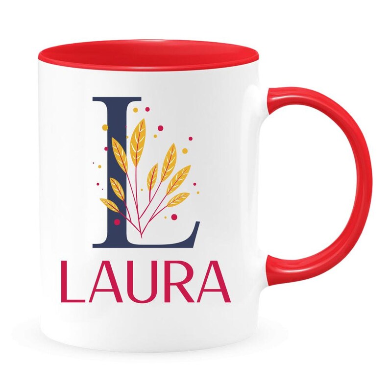 Home & Living Coffee Mug Mug White with Colored Inside and Handle Laura ...