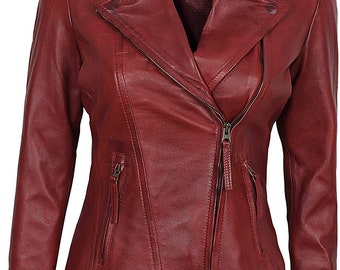 Maroon Motorcycle Jacket - Etsy