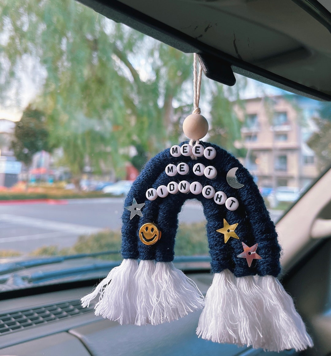 Lavender Haze Car Art Macrame Wall Hanging Rear View Mirror Hanging ...