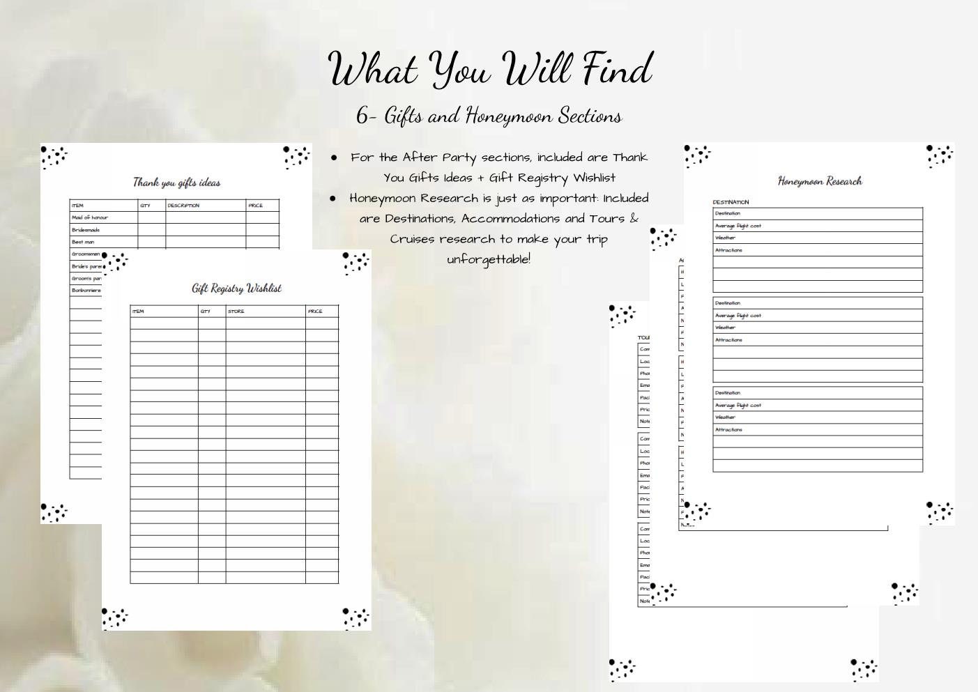 Printable Wedding Planner + Wedding Countdown Checklist // Wedding ...