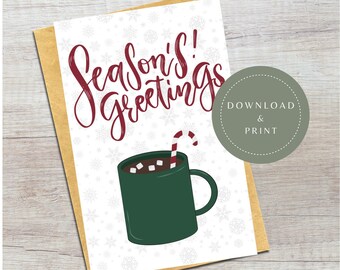 PRINTABLE Merry Christmas Card Happy Holidays Winter - Etsy