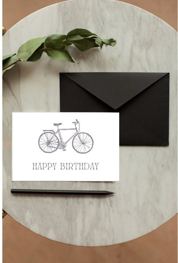 Digital Birthday Card Printable Happy Birthday Bicycle Card | Etsy