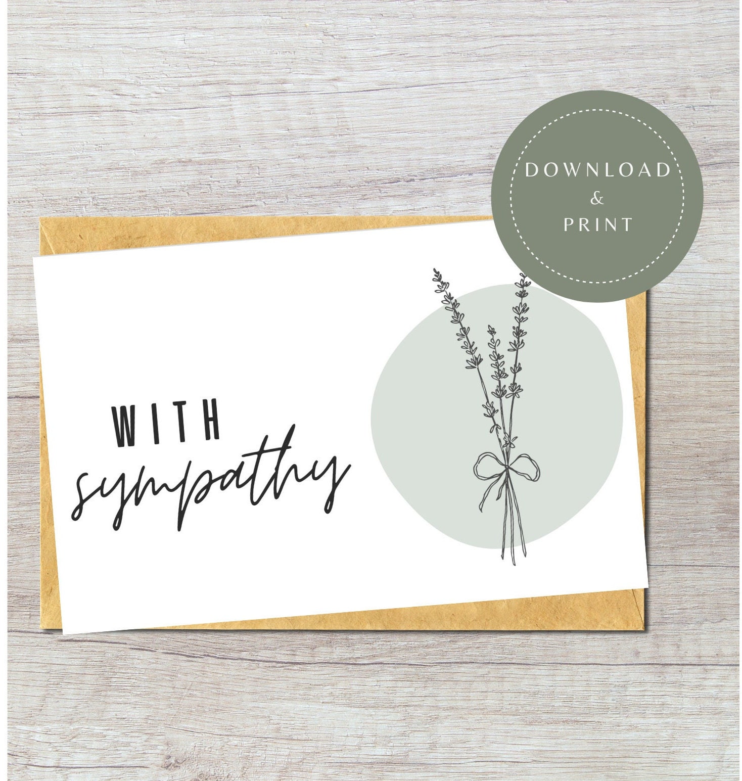 Digital Sympathy Card Printable Sorry for Your Loss Blank Greeting Card ...