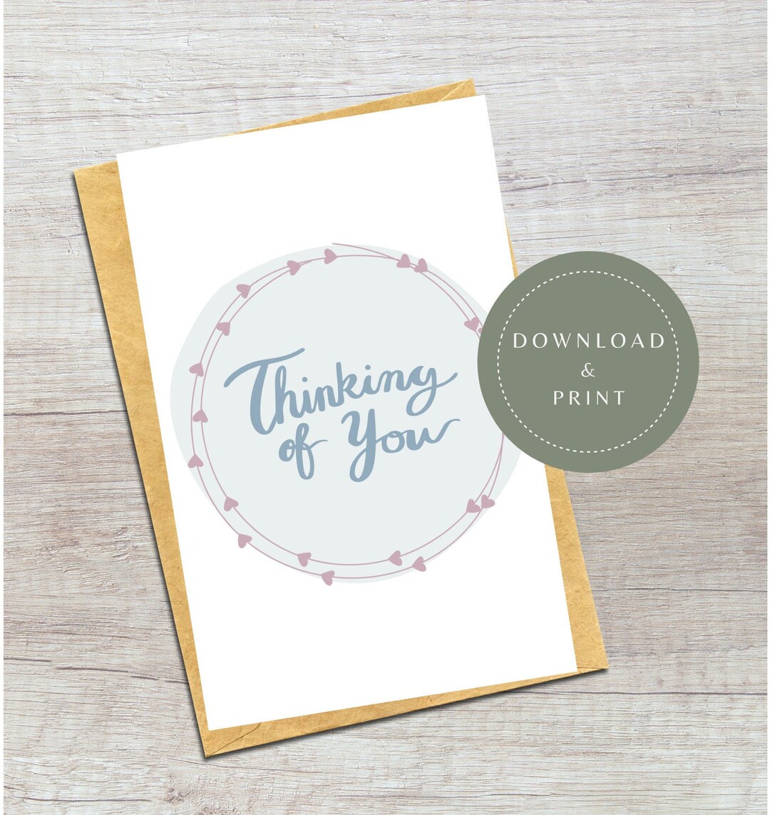 Digital Thinking of You Card Printable Just Because Greeting Card ...