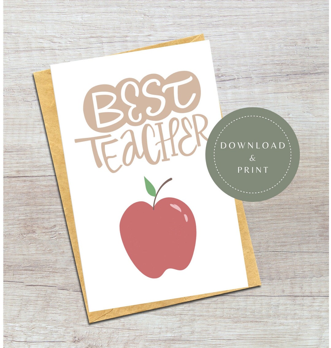 Digital Teacher Card | Printable Thank You Card for Teachers | Teacher ...