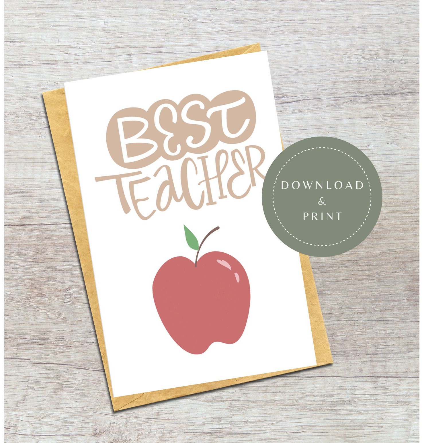 Digital Teacher Card | Printable Thank You Card for Teachers | Teacher ...