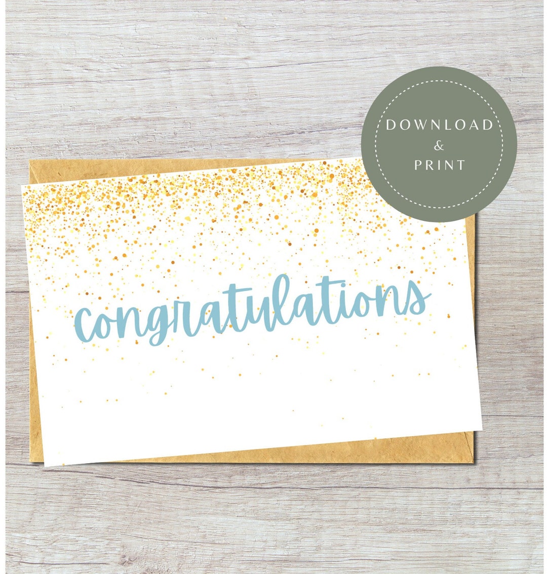 Digital Congratulations Card | Printable Congratulations Glitter ...
