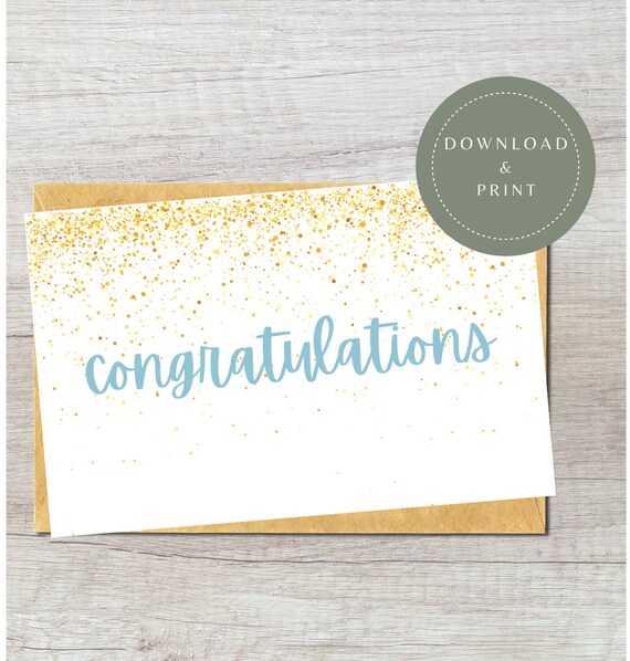 Digital Congratulations Card Printable Congratulations | Etsy