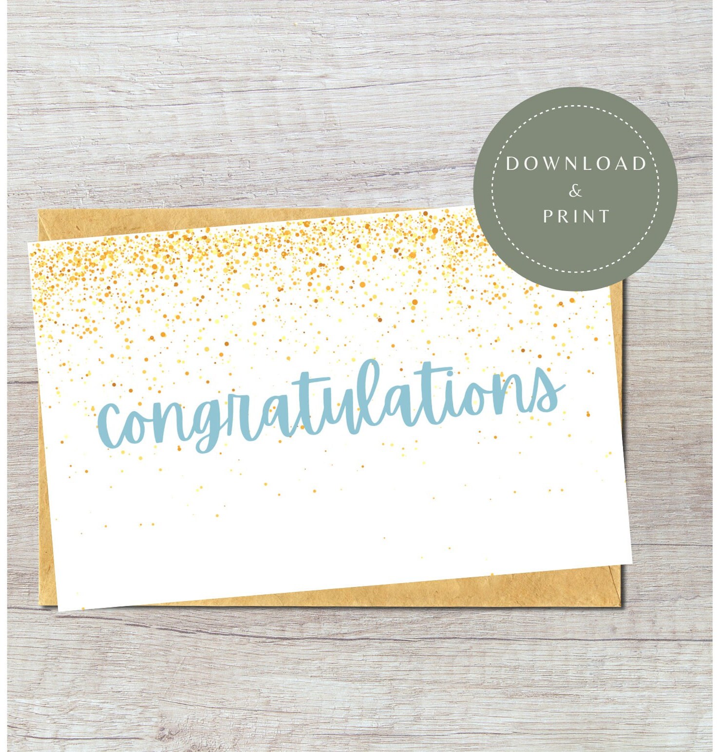 Digital Congratulations Card | Printable Congratulations Glitter ...