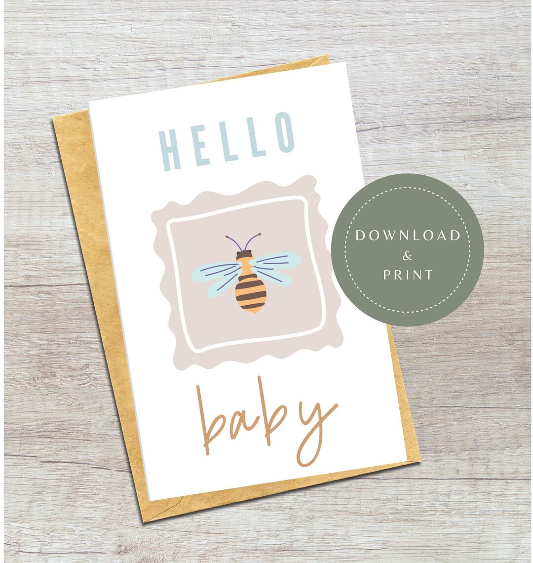 Digital Hello Baby Card | Printable Congrats on New Baby Card | Card ...