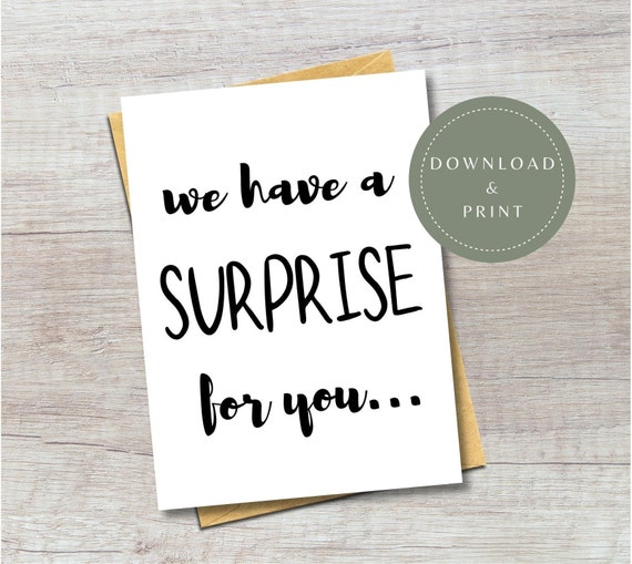 Digital Surprise Greeting Card Printable Surprise - Etsy