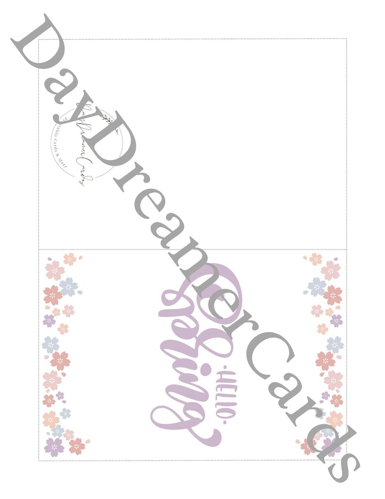 Printable Hello Spring Greeting Card Happy Spring Flower Card Welcome ...