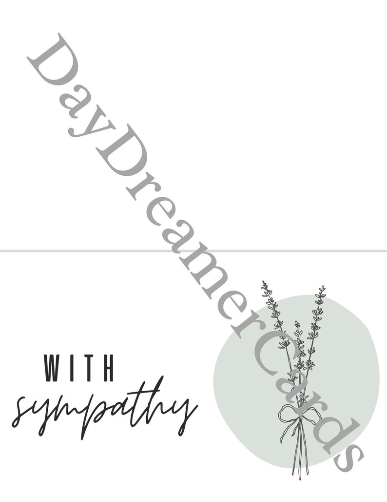 Digital Sympathy Card | Printable Sorry for Your Loss Blank Greeting ...
