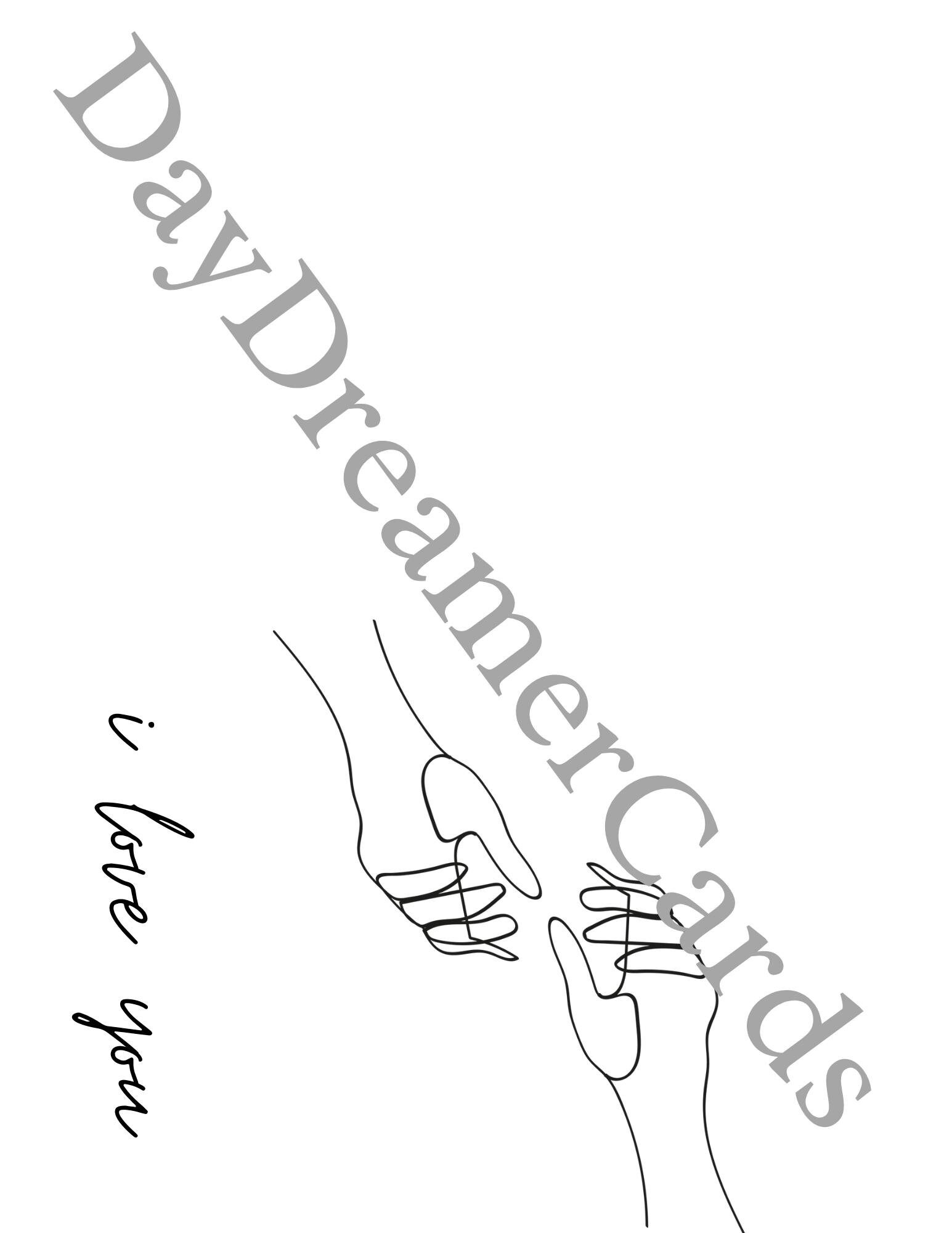 Digital I Love You Card Printable I Love You Line Art Card Holding ...