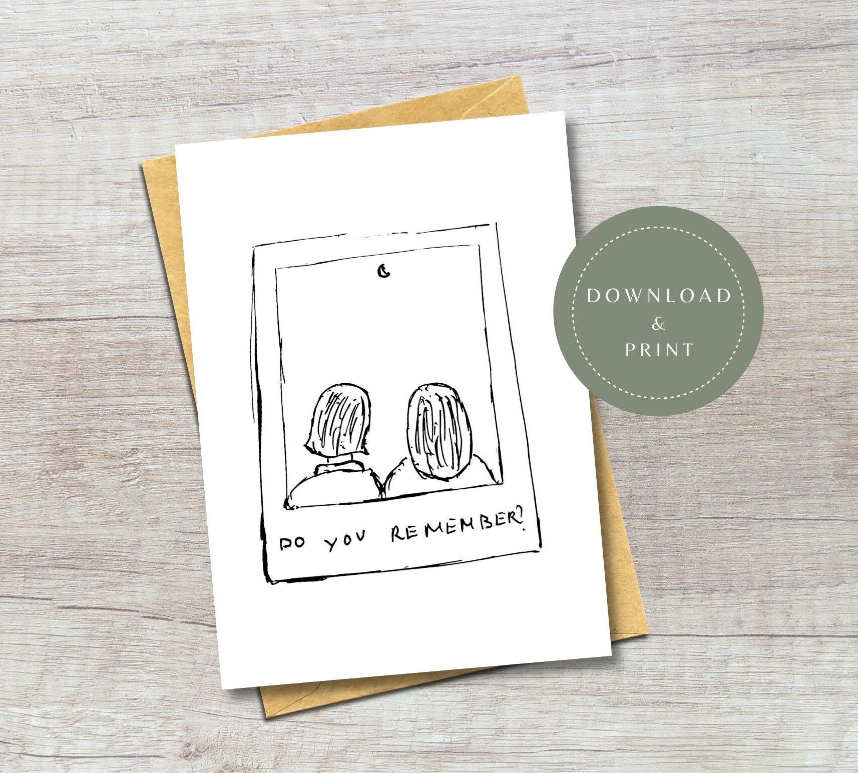 Digital Artsy Card Printable Greeting Card Line Art Minimal Aesthetic ...