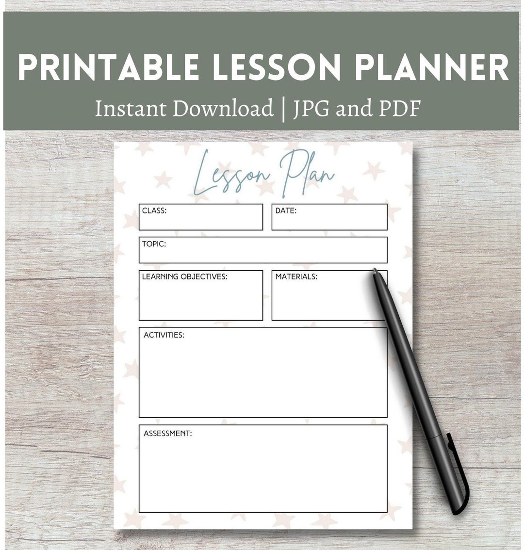 Digital Lesson Planner Printable Lesson Plan Template for Teachers ...