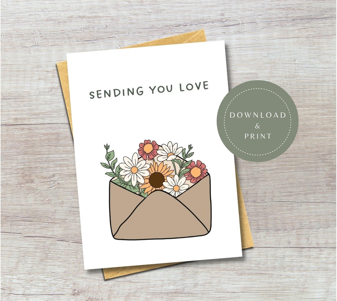Digital Sending You Love Card Printable Just Because Card - Etsy
