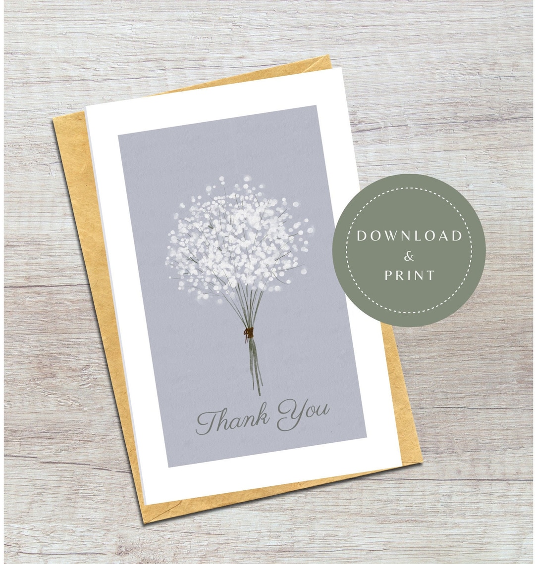 Digital Thank You Card Printable Many Thanks Card - Etsy