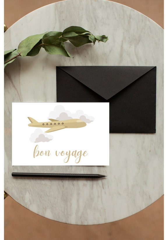 Digital Bon Voyage Card Printable Safe Travels Greeting Card | Etsy
