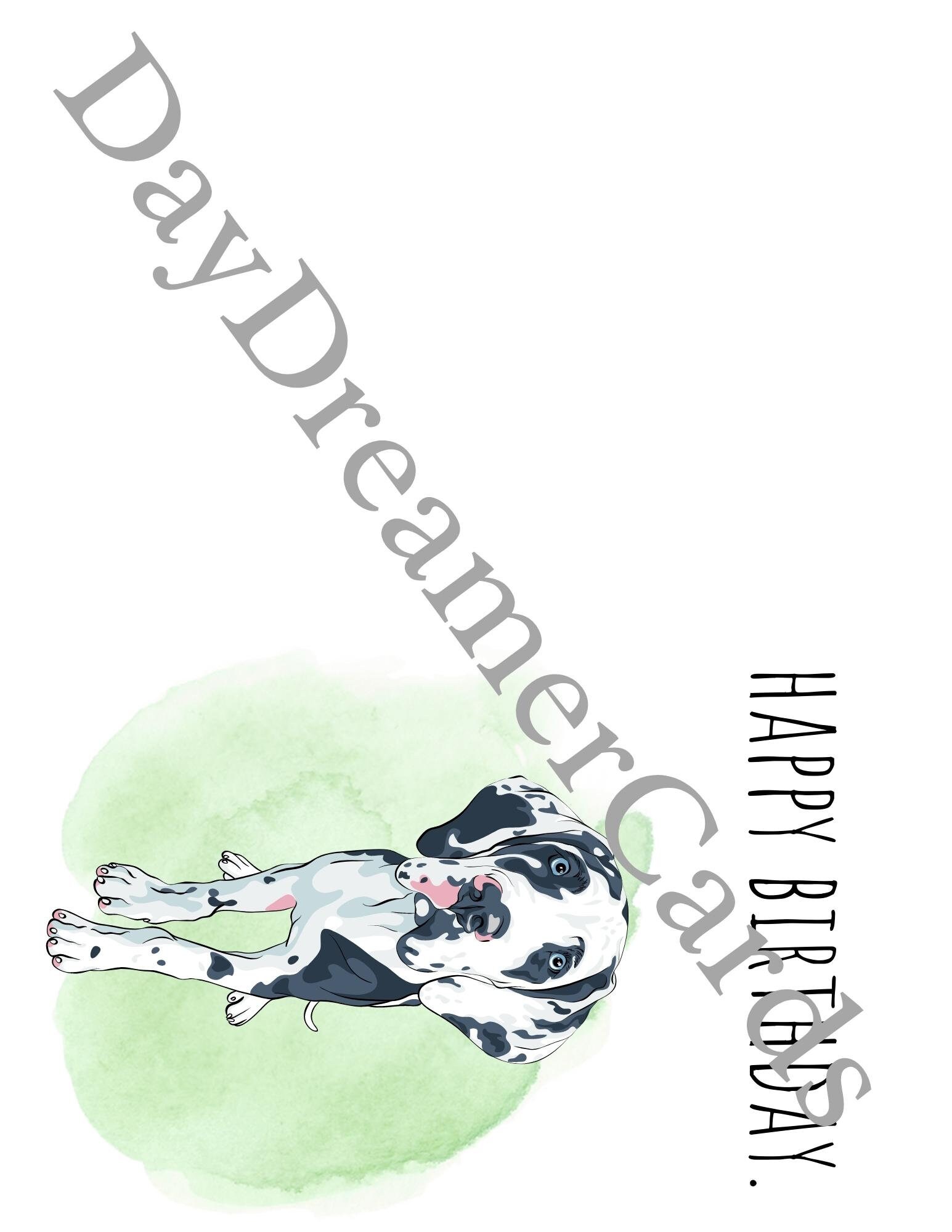 Printable Dalmatian Birthday Card | Digital Dalmatian Dog Card | Gift ...