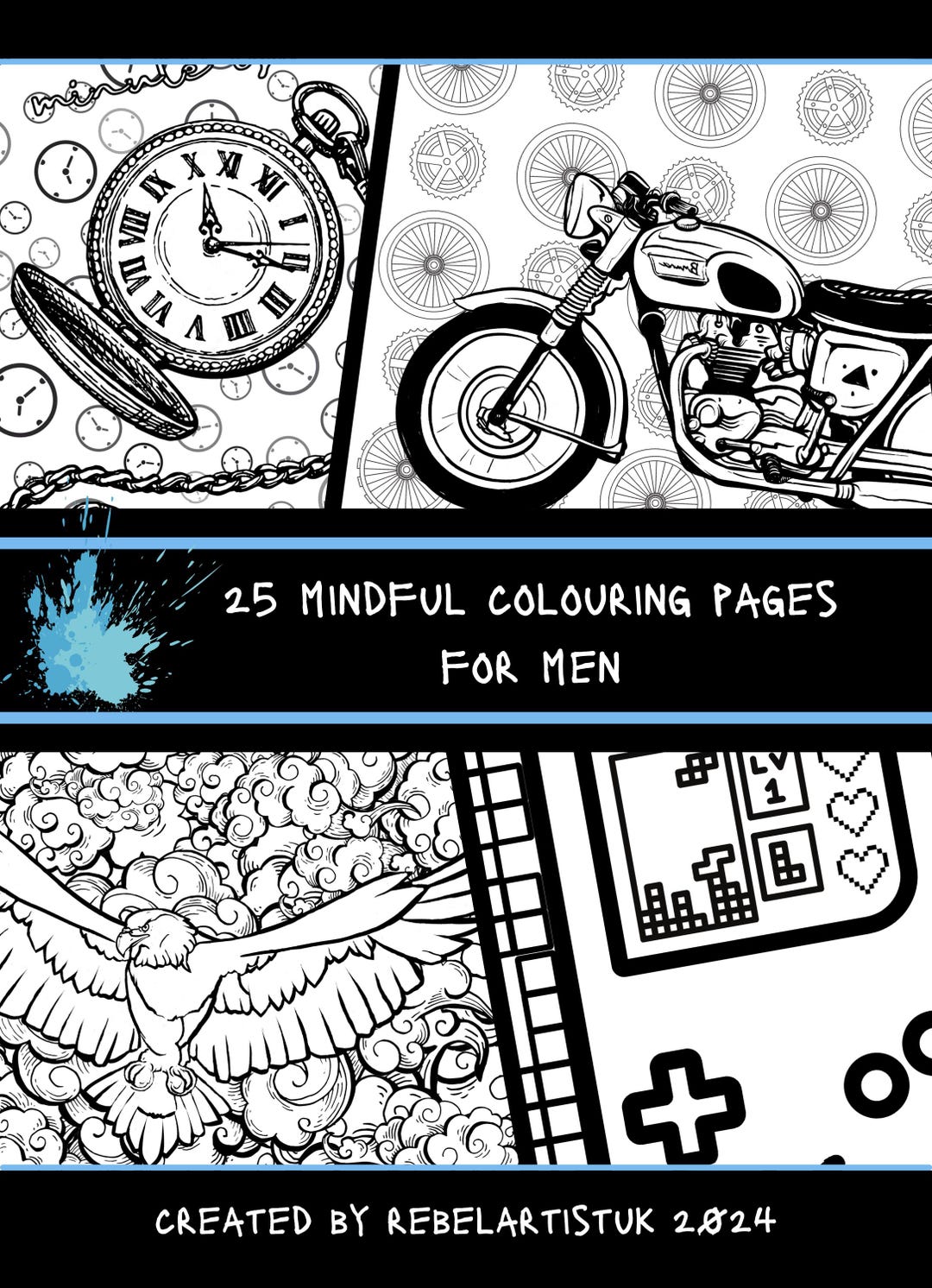 Mindful Colouring for Men DIGITAL Colouring Pages Print at Home for ...