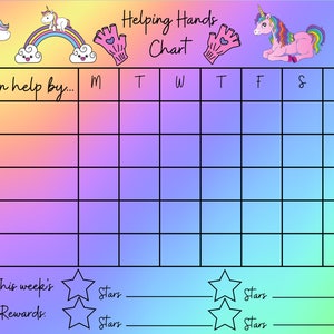 Set of 6 Children's Reward Charts - Unicorns Theme - Download and Print ...