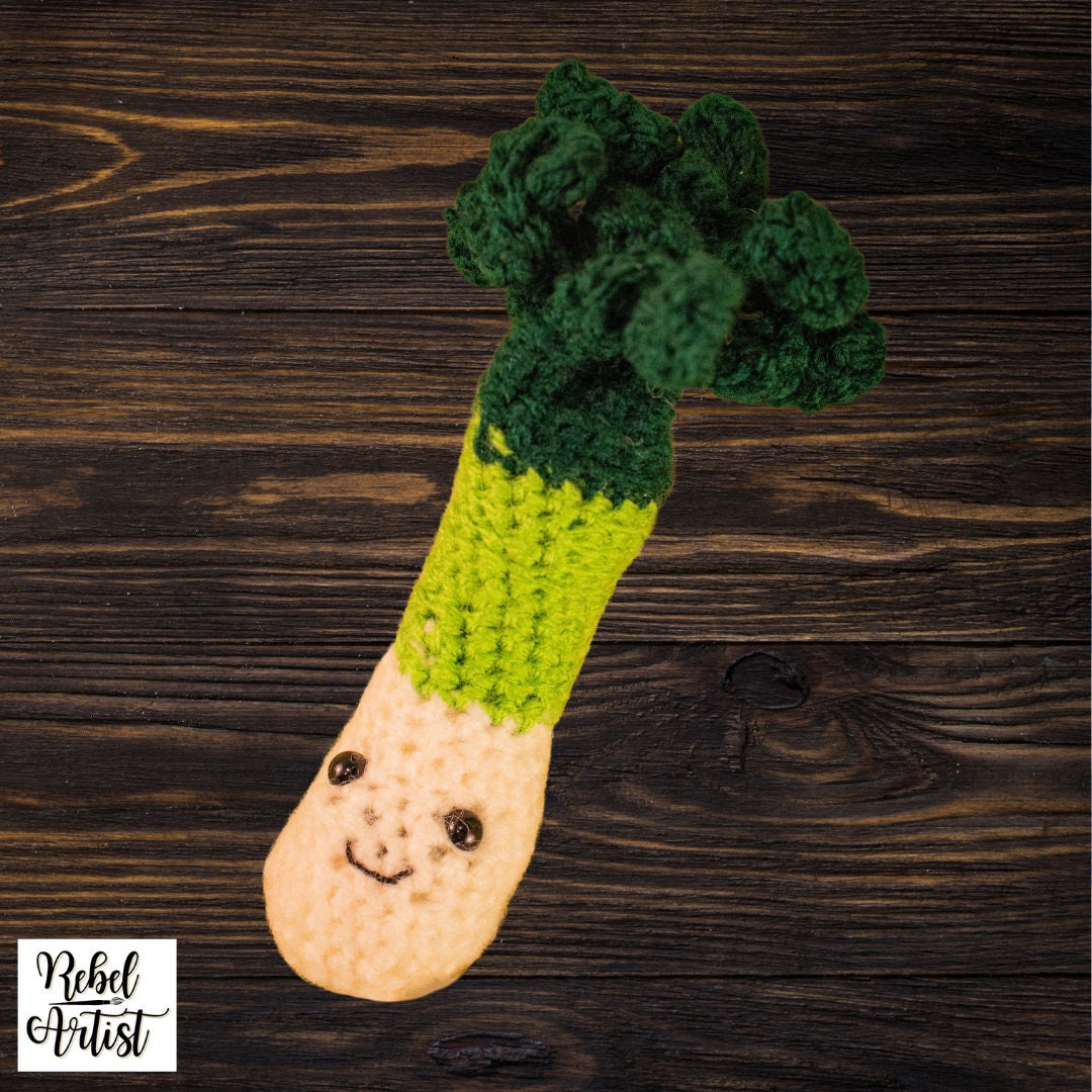 Crocheted Leek, Leek Plushie, Home Corner Play Food, Kitchen Decoration ...