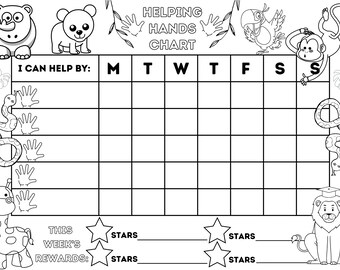 Children's Reward Chart Jungle Animals Theme Download - Etsy