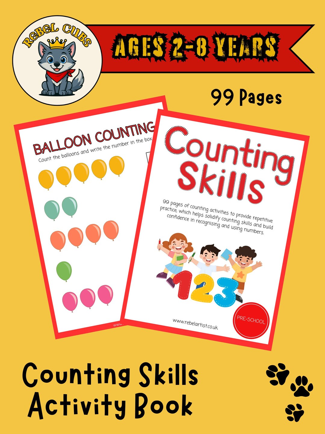 99-page Counting Skills Activity Workbook for Preschoolers | Instant ...