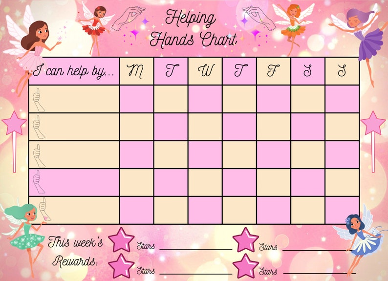 Set of 6 Children's Reward Charts Fairies Theme Download and Print - Etsy
