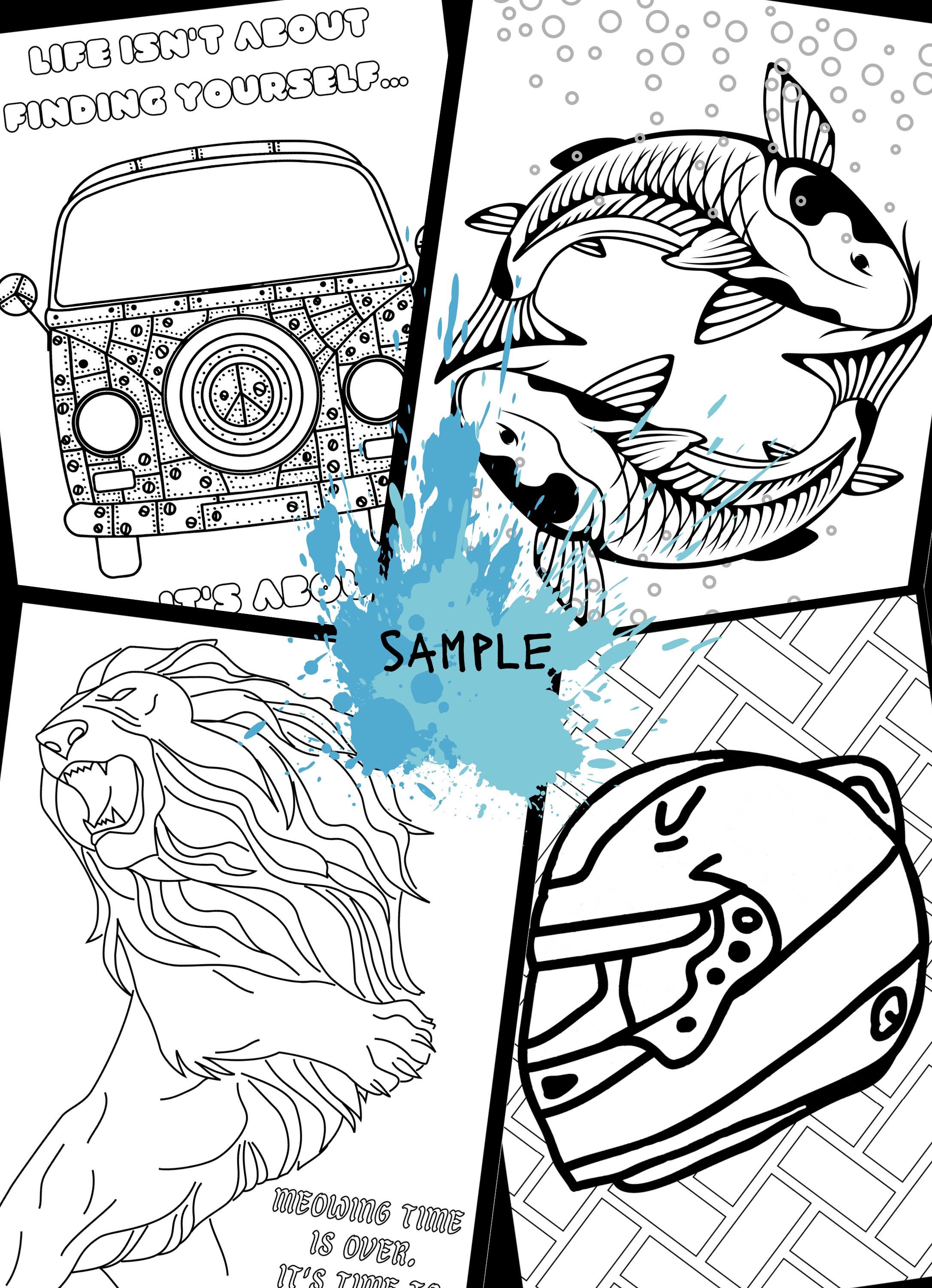 Mindful Colouring for Men - DIGITAL Colouring Pages - Print at Home for ...