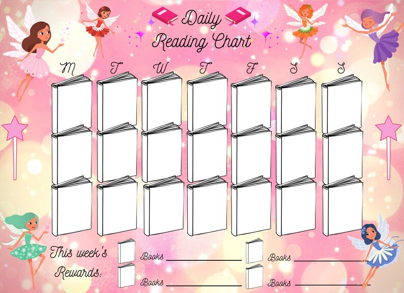 Children's Daily Reading Reward Chart - Fairies Theme - Download and ...