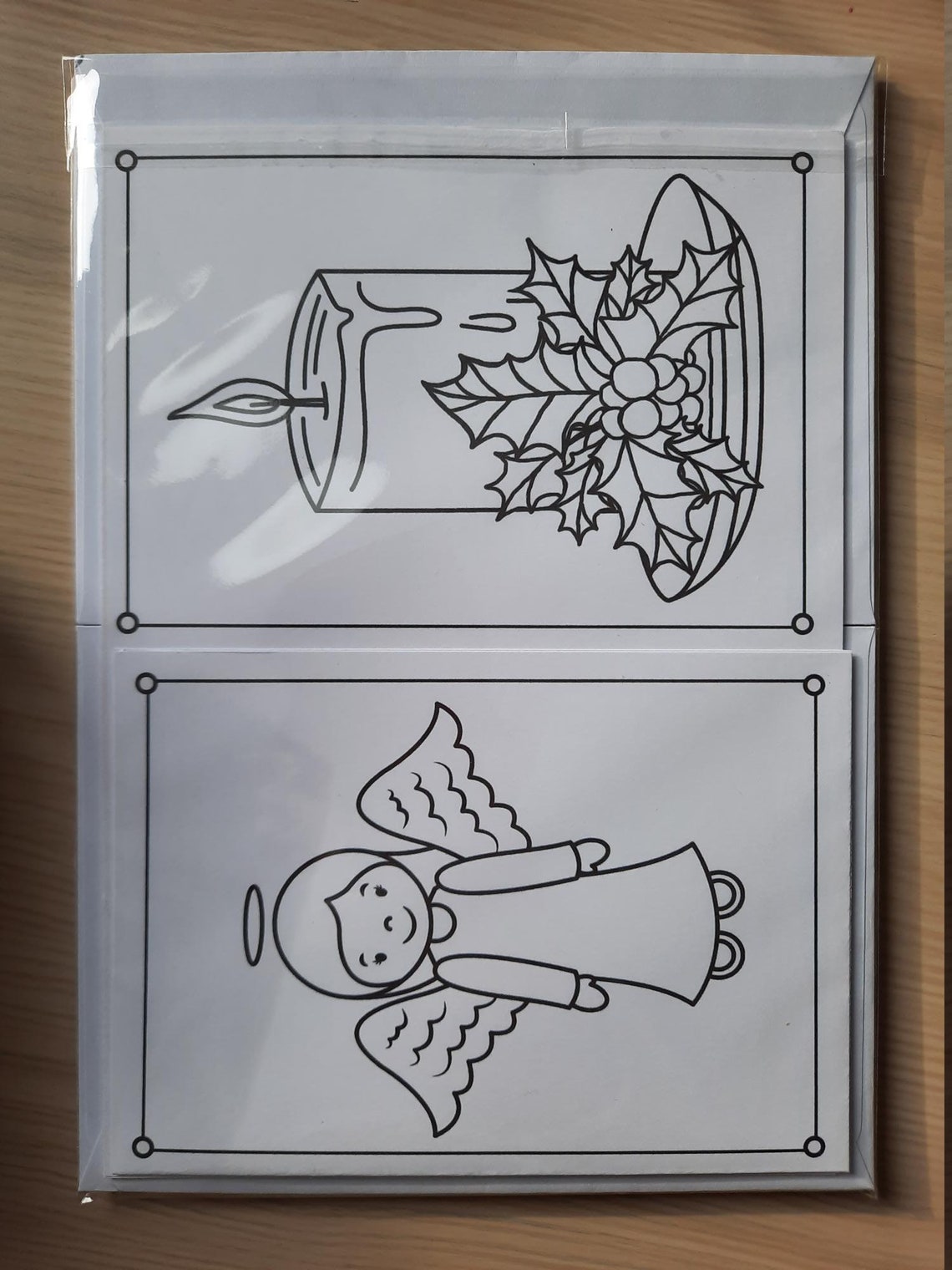 Colour Your Own Christmas Cards for Kids. Set of 12 Cards. 4 Designs ...