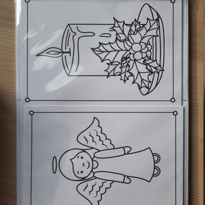 Colour Your Own Christmas Cards for Kids. Set of 12 Cards. 4 Designs ...