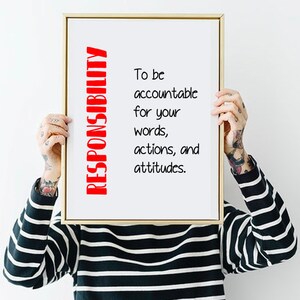 Digital Print | 6 Pillars of Character | Classroom Decor | Rainbow ...