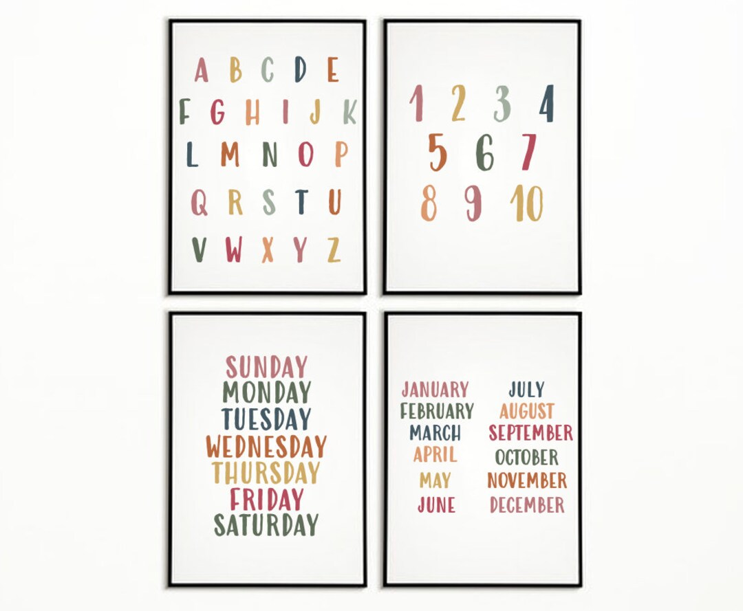 Digital Print | Classroom Decor | Letters Numbers Months Days | Comes ...