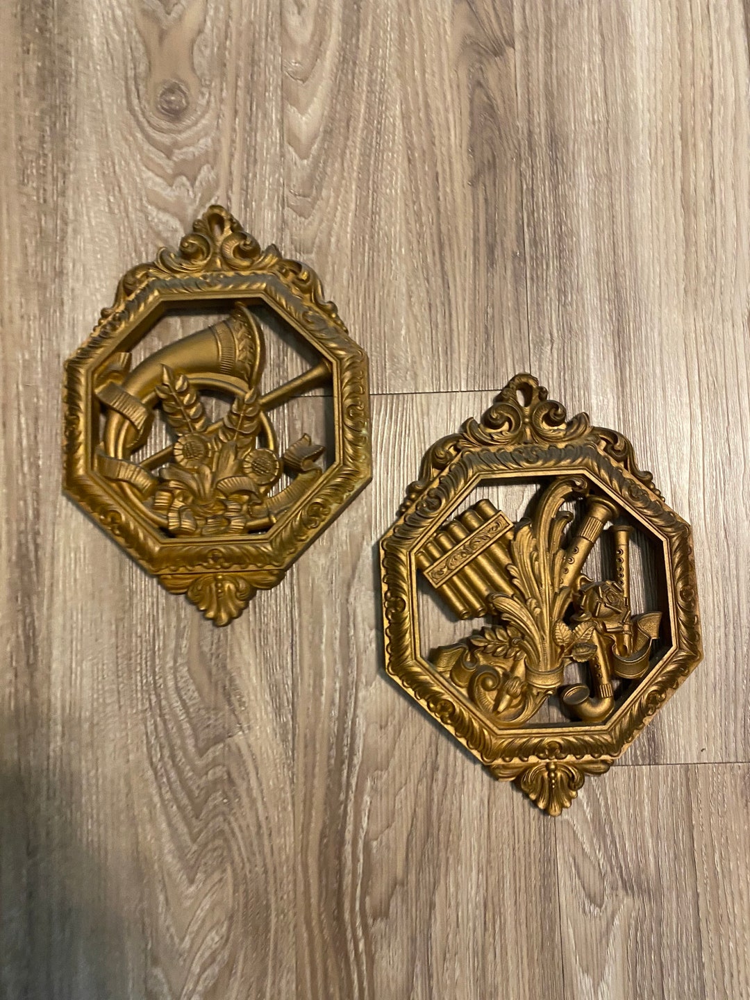 Vintage Gold Instruments Wall Decor Set of 2 - Etsy