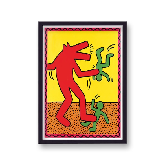 Keith Haring Red Wolf - Etsy
