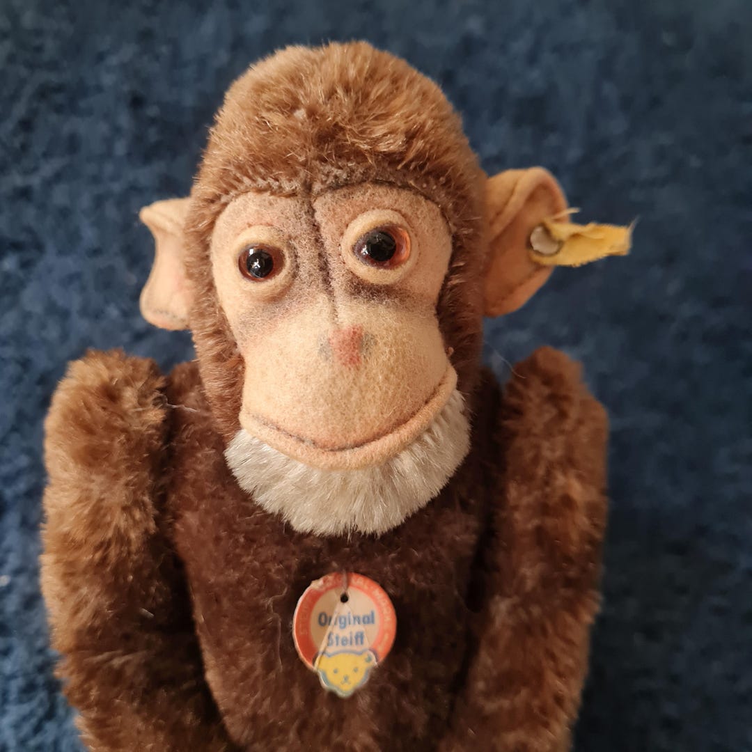 Steiff Monkey "rekord Peter" With Wooden Wheels 1949 - 1957 - Etsy