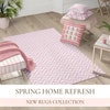 Preppy Aesthetic Area Rugs Baby Pink, Preppy Room Decor Aesthetic, Rug ...
