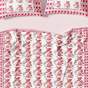 Preppy Monkey Comforter, Preppy Bedding, Preppy Room Decor, Block Print ...