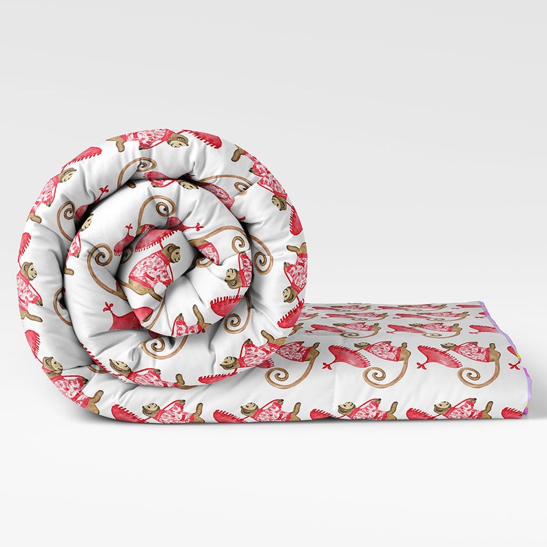 Preppy Monkey Comforter Preppy Bedding Preppy Room Decor - Etsy