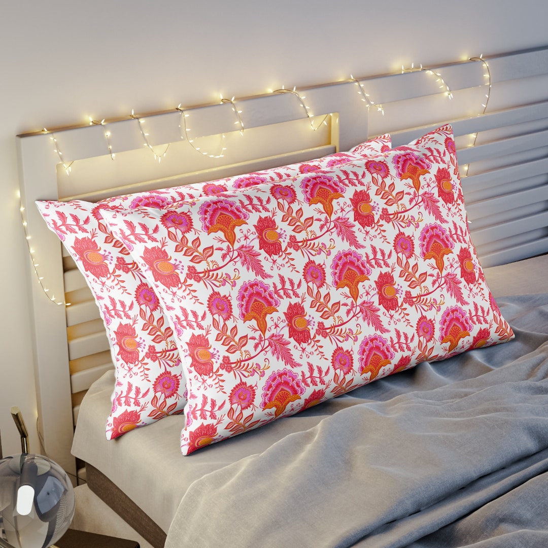 Pink Preppy Pillow Sham Floral Vintage Charm, Preppy Pillow, Preppy ...