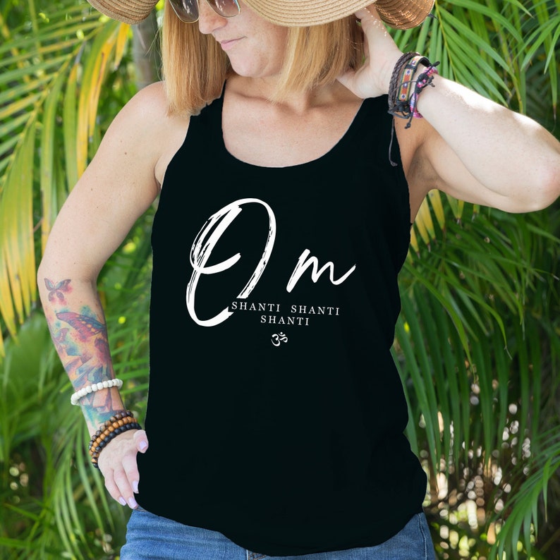 Om Shanti Shanti Om Symbol Script Yoga Top Yoga Clothes - Etsy