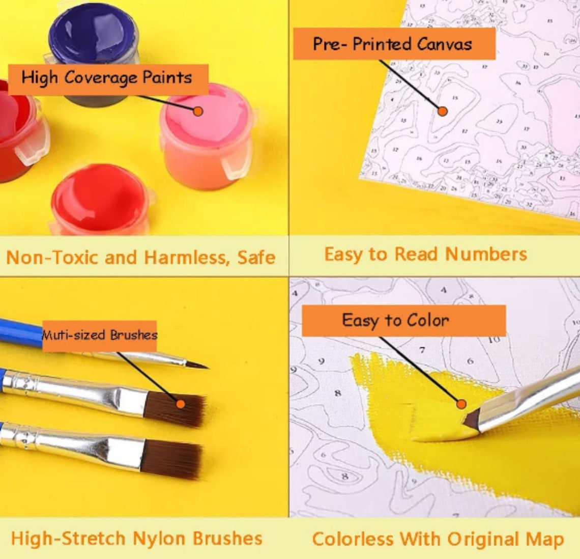 Abstract Flower Paint by Numbers Kit Numbers Kits for Adults Canvas ...