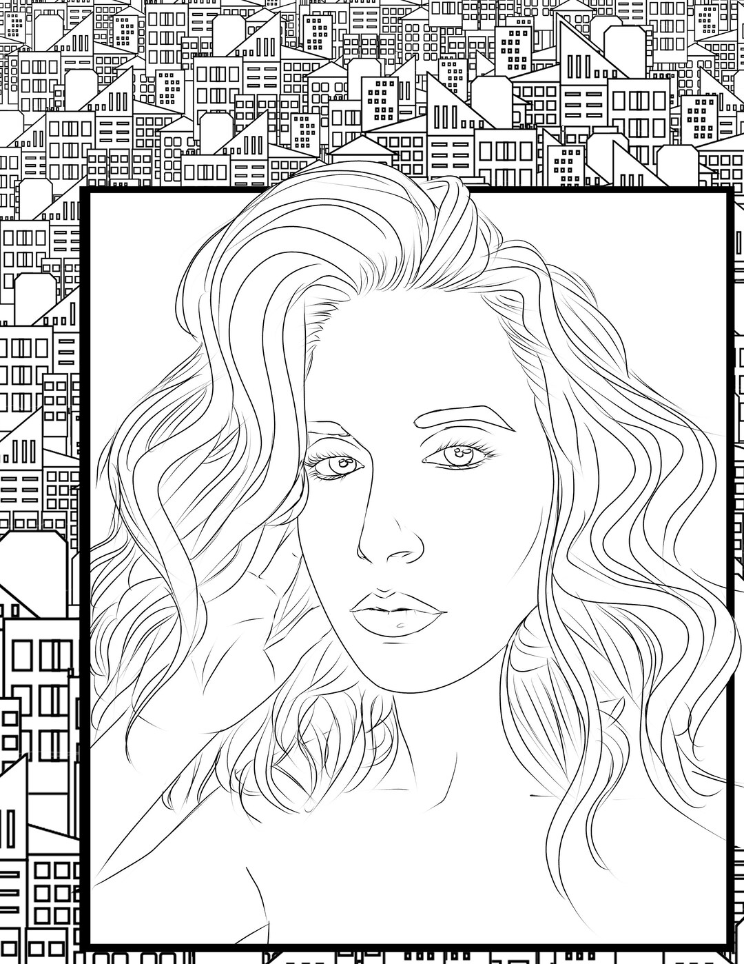 Custom Portrait Art - Custom Coloring Page - Coloring Book Page ...