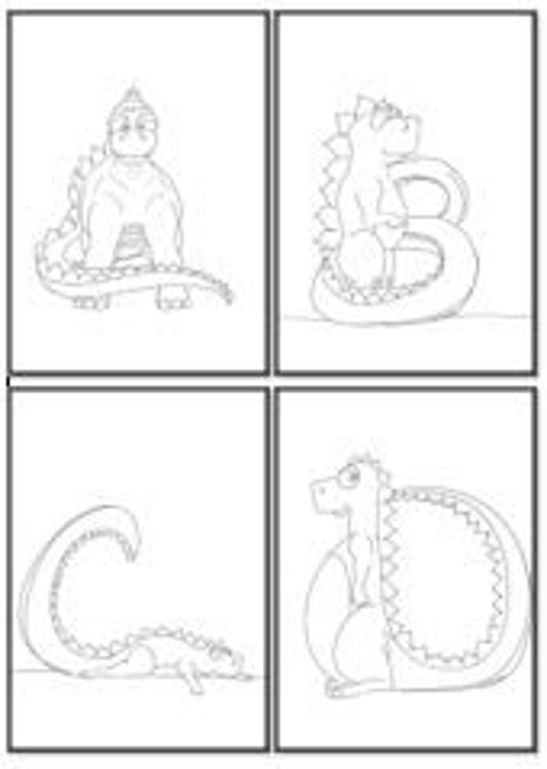 Digital Printable Dinosaur Alphabet Sheets | Full Sheet, 5x7 and 3x5 ...