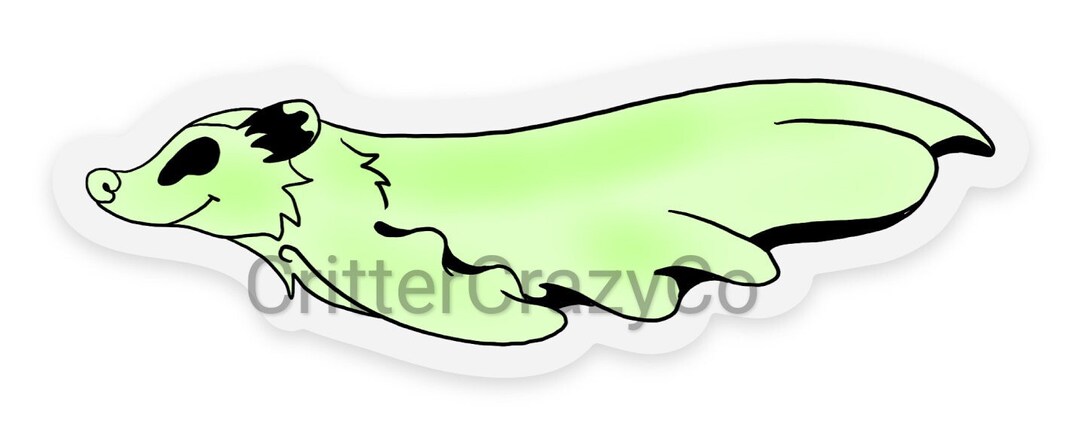 Flying Ghost Opossum Sticker, CLEAR BACKGROUND - Etsy