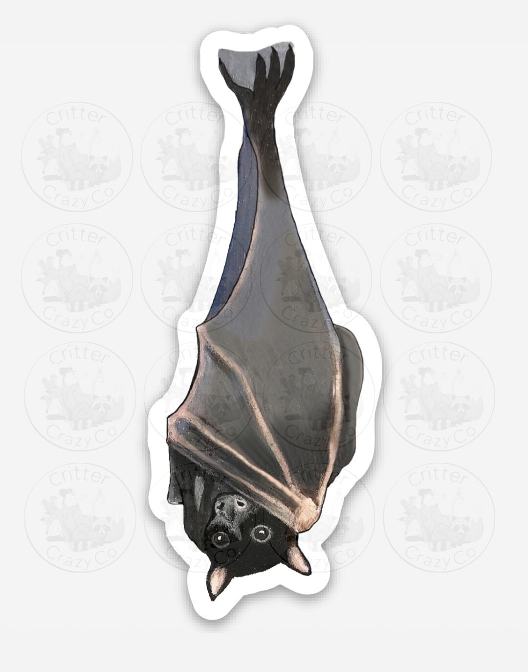 Black Fox Bat Sticker Small Size - Etsy