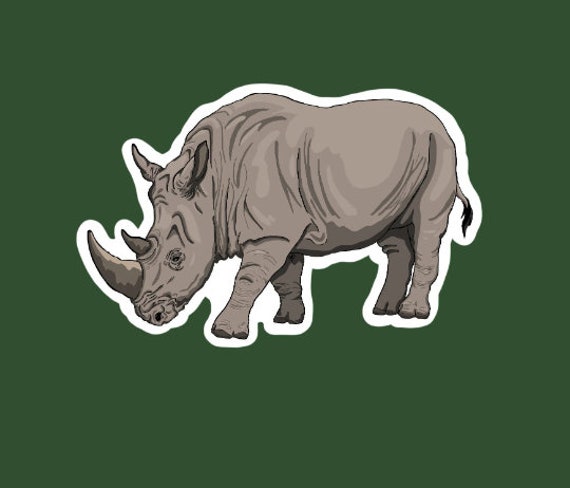 Rhino Sticker Rhinoceros | Etsy